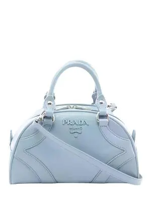 Prada 2010's Soft Leather Two-Way Tote Bag Blue