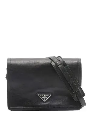 PRADA 2010s Glace Leather Shoulder Bag