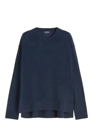 Max Mara Linen Yarn Crew-neck Sweater - Navy