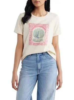 CITY BLUES Cotton-blend Graphic T-shirt - Pearl