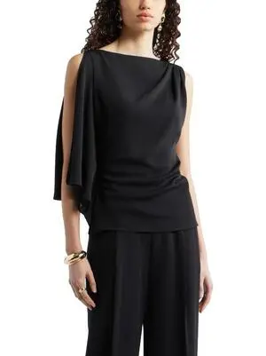 Nordstrom Single Split Sleeve Crepe Top - Black