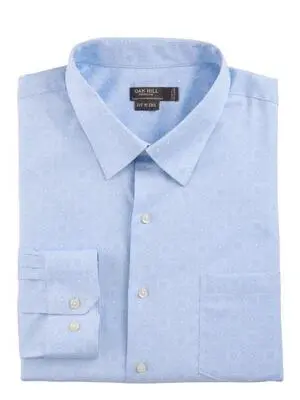 OAK HILL PREMIUM BY DXL Big & Tall Wrinkle-resistant Elevated Floral Dress Shirt - Blue