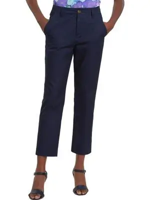 ISAAC MIZRAHI NEW YORK Slim Fit Ankle Cotton Pants - Navy
