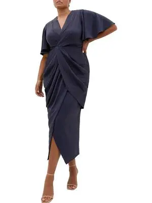 City Chic Braelynn High-low Maxi Dress - Navy