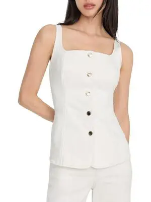 Good American Stretch Denim Vest - Cotton White