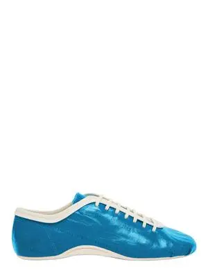 Dries Van Noten Crinkled Leather Lace-up Sneakers - Blue