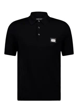 Dolce & Gabbana Dg Essentials Wool Polo Shirt - Black