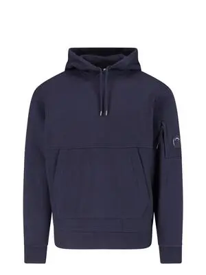 C.P. COMPANY Hooded Sweatshirt With Logo Detail - Blue