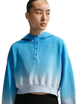 Nike Sportswear Phoenix Fleece Oversized Henley Hoodie - Blue