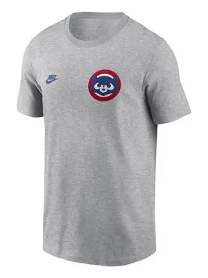 Nike Chicago Cubs Cooperstown 2-hit Large Logo Mlb T-shirt - Grey