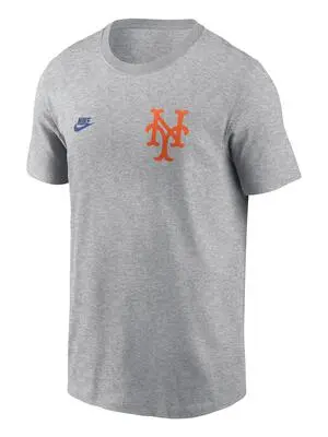 Nike New York Mets Cooperstown 2-hit Large Logo Mlb T-shirt - Grey