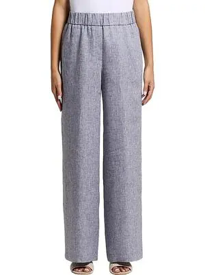 Peserico Wide Leg Linen Trousers - Ink