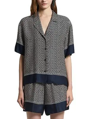 Peserico Printed Viscose Shirt - Ink