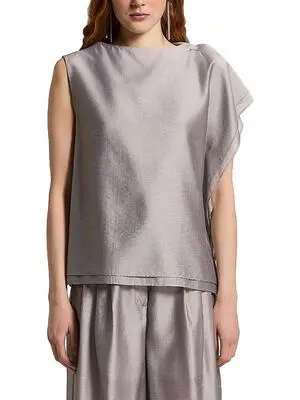 Peserico One Sleeve Blouse Gray