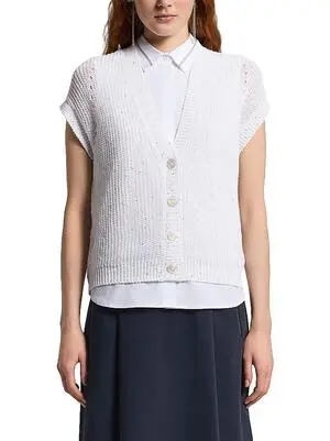 Peserico Knitted Sleeveless Sweater - Natural White