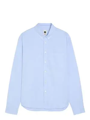 VOWELS Logo-embroidery Cotton Shirt - Blue