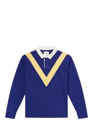 DRAKE'S Drake's - Chevron Flame Cotton-Jersey Rugby Shirt - Men - Blue - S Blue