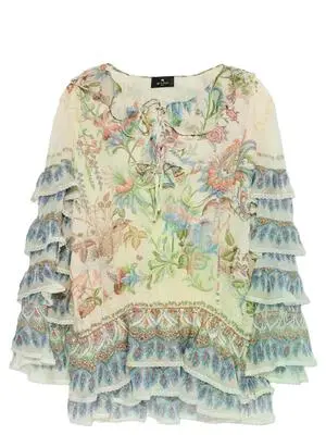 Etro Floral-pattern Mini Dress - Neutrals