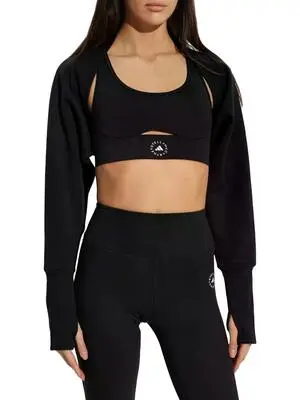 Adidas By Stella McCartney Long-sleeves Sweatshirt Shrug - Black