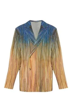 Issey Miyake Paint Brush Close-up Double-breasted Blazer - Brown