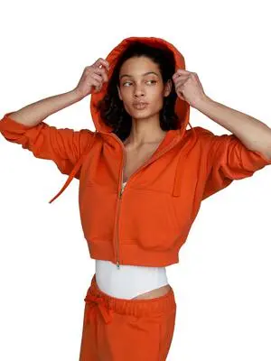 ATM Anthony Thomas Melillo French Terry Zip-up Hoodie - Tomato