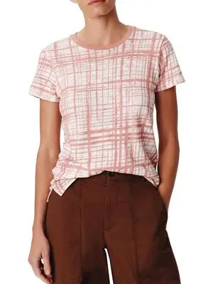 ATM Anthony Thomas Melillo Slub Jersey Crosshatch Tee - Faded Rosewood/chalk