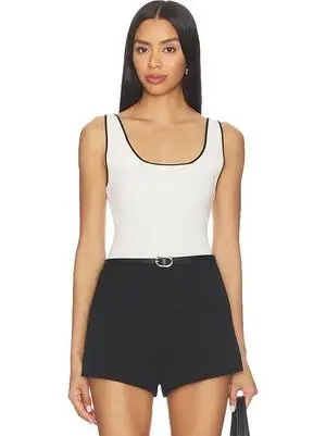 EAVES Cydnee Knit Tank - White With Black