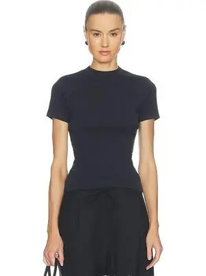 EAVES Bonnie High Neck Baby Tee - Black