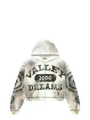 VALE FOREVER Name Spiral Zip-up Hoodie - Neutrals