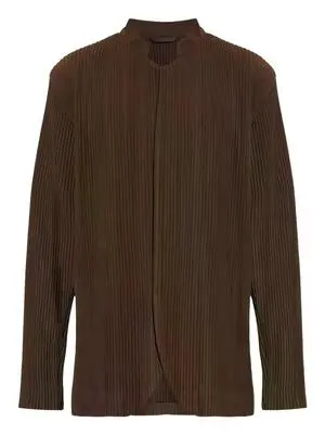 Issey Miyake Button Plissé Jacket - Brown
