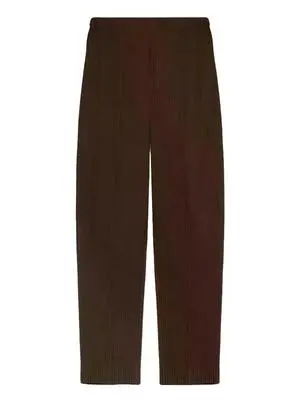 Issey Miyake Tuxedo Pleated Trousers - Brown