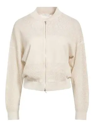 Peserico Metallic Open-knit Cardigan - Grey