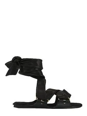 Khaite Boden Tie Flat Sandals - Black