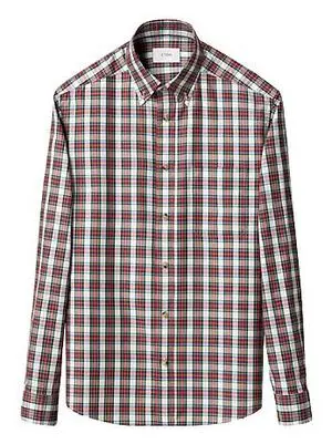 Eton Checked Casual-fit Cotton-twill Shirt - Red