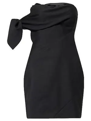 Givenchy Bow Bustier Wool-blend Mini Dress - Black