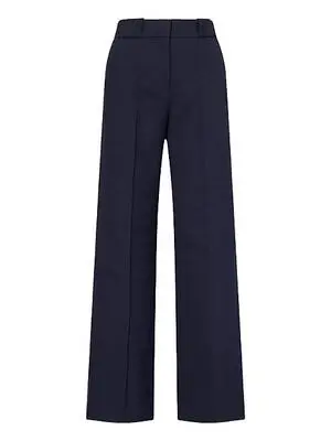 ME+EM Tailored-leg Cotton Trousers - Navy