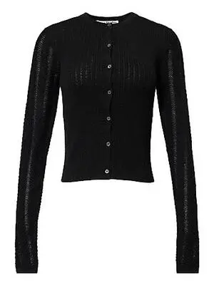 Acne Studios Rib-knit Wool-blend Cardigan - Black