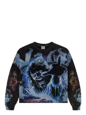 VALE FOREVER Graphic Print Sweater - Black