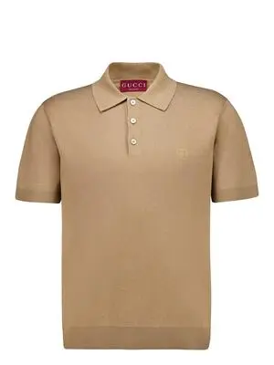 Gucci Light Brown Cotton Short-Sleeve Polo Brown