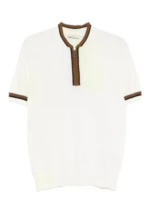 PAOLO PECORA Zip-up T-shirt - Neutrals
