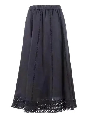 Max Mara Embroidery Skirt Grey