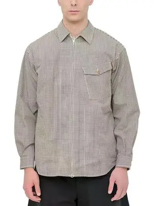 Comme Des Garçons Zipped Checked Shirt - Neutrals