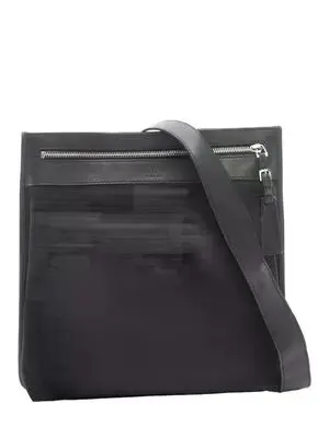 Gucci 2000s Leather-trim Shoulder Bag - Black