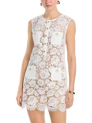 SELF-PORTRAIT Lace Mini Dress - White
