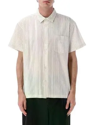 Obey Alan Striped Chest-pocket Shirt - Neutrals