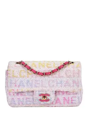 CHANEL Quilted Tweed Rectangular Flap Mini