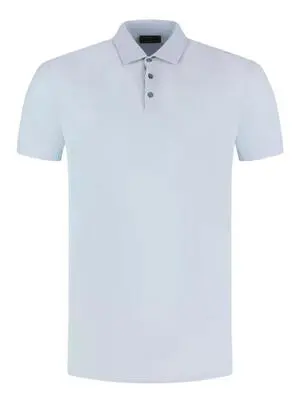 ZANONE Button Short-sleeve Polo Shirt - Blue