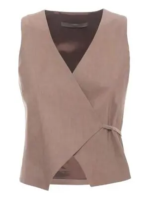 D.exterior Sleeveless Waistcoat With Tie Detail - Neutrals