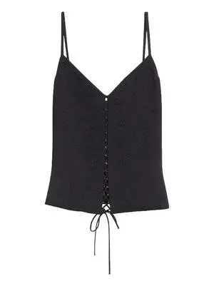 Alexander McQueen Floral Jacquard Corset Camisole - Black