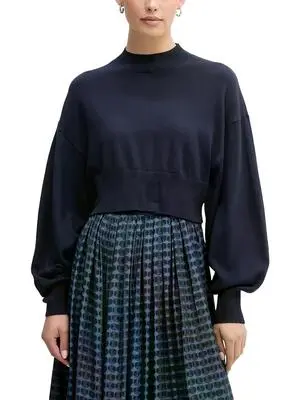 BENETTON Puff-sleeve Knitted Sweater - Blue